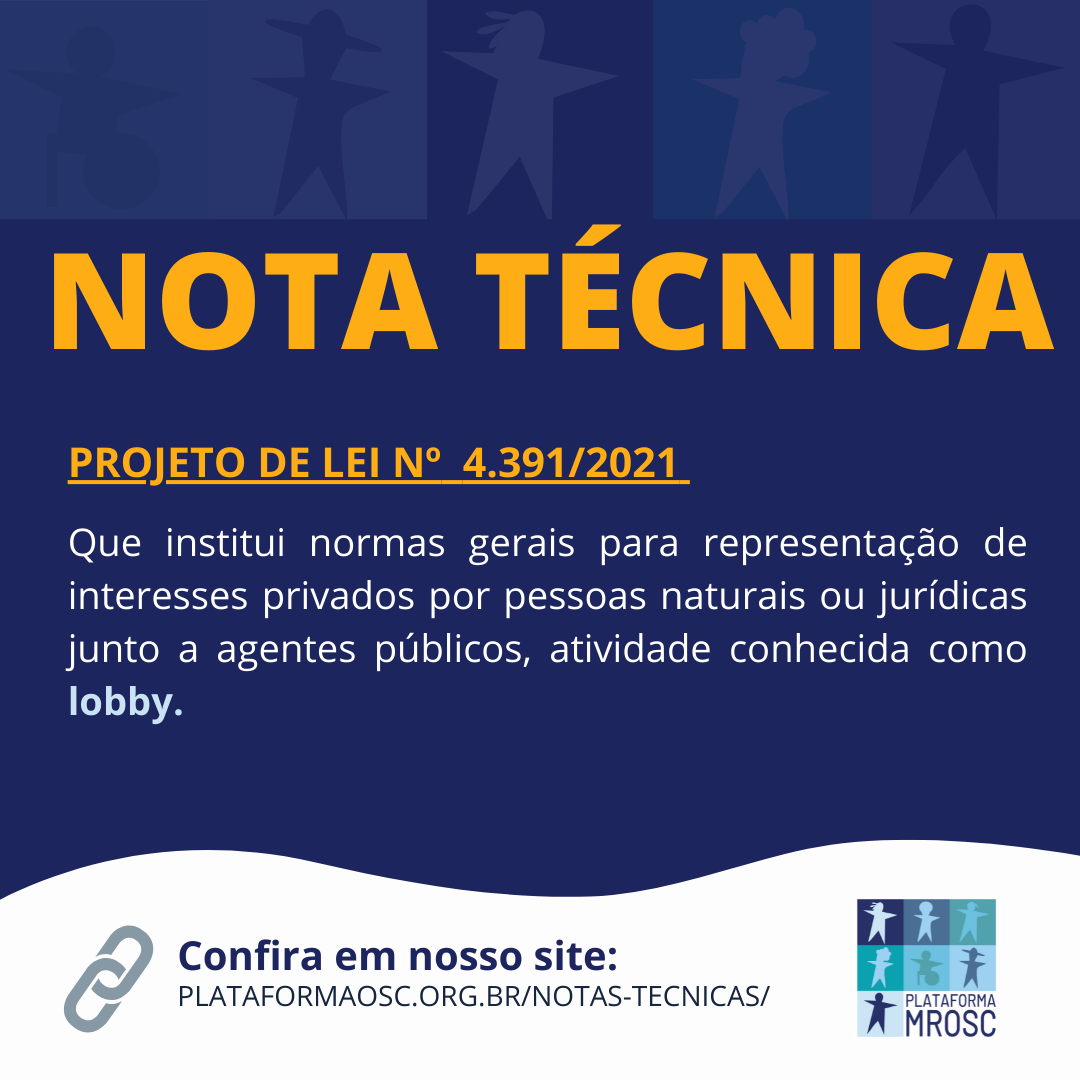 NOTA TÉCNICA SOBRE O PROJETO DE LEI Nº 4.391/2021 – Plataforma OSCs